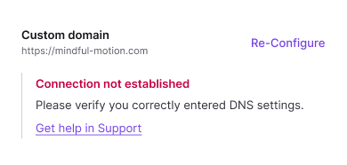 Why is my custom domain not successfully connecting? - Solo